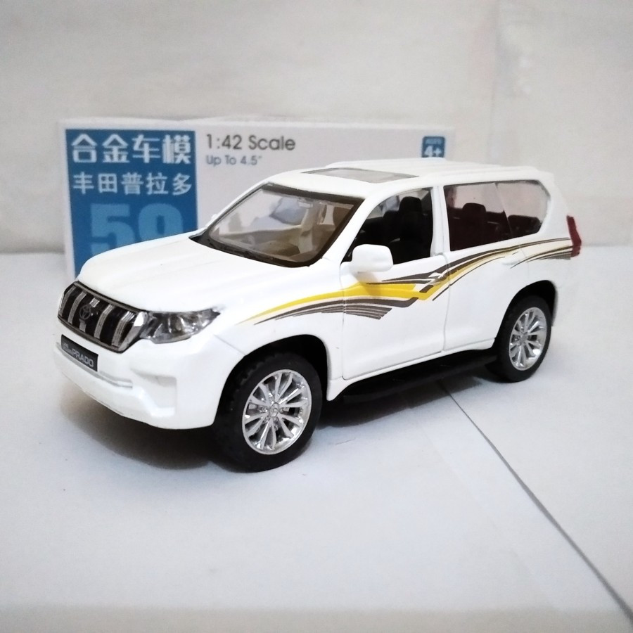 Jual Diecast mobil 1:42 Toyota Land cruiser prado putih mainan harga ...