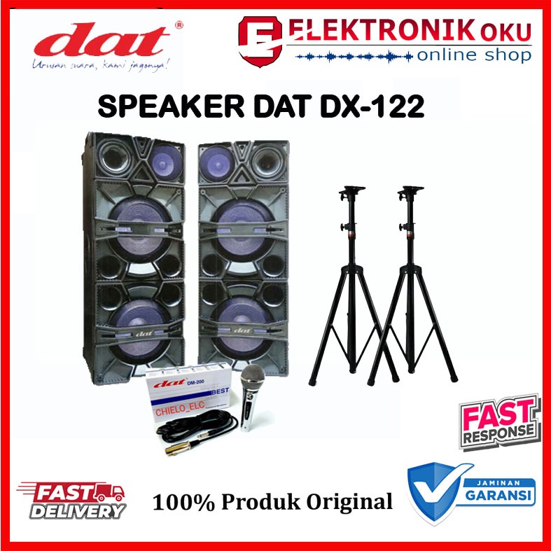 Jual PAKET KARAOKE SPEAKER AKTIF DAT DX-122 12 INCH + MIC DAT DM-200 | Shopee Indonesia