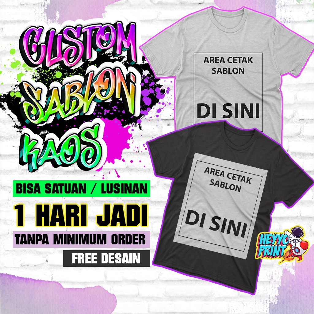 Jual Kaos Custom Sablon Satuan 1 hari jadi Bisa Sablon Satuan Lusinan | Shopee Indonesia