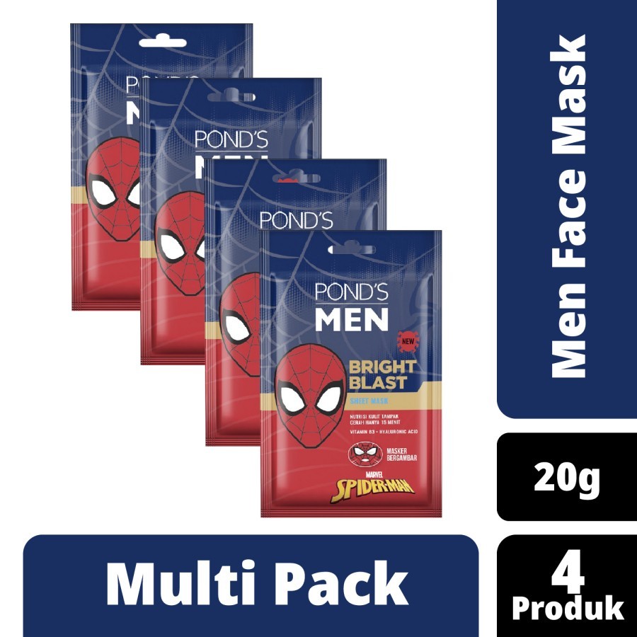 Jual isi 4 Pcs - Ponds Men Bright Blast Face Sheet Mask 20gr - Masker ...