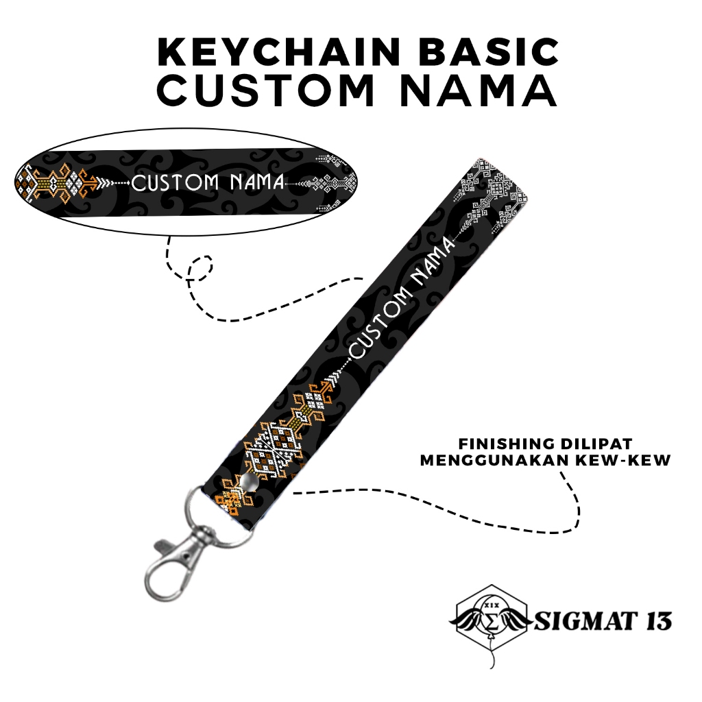 Jual Keychain Custom Nama sigmat 13 Gantungan Kunci Motor Custom Basic ...