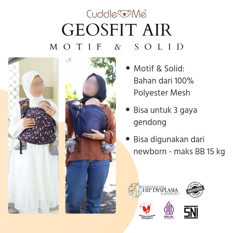 Jual Gendongan Bayi Gendongan Geos Cuddleme Geosfit Air | Shopee Indonesia
