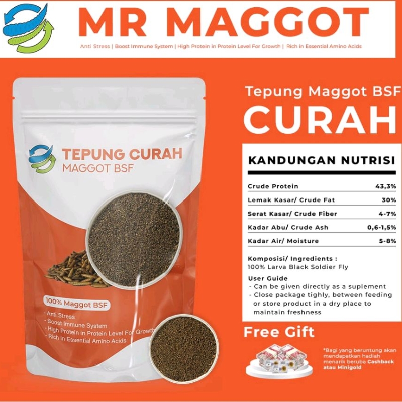 Jual MR MAGGOT - Tepung Maggot Magot BSF Curah - 1kg | Shopee Indonesia