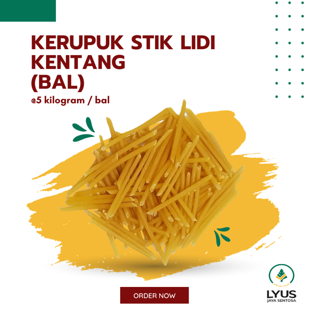 Jual Kerupuk / Krupuk Stik Lidi Kentang @5kg (BAL) | Shopee Indonesia