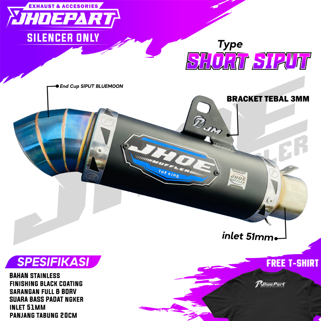 Jual Silincer Knalpot racing inlet 50 Type Short SIPUT By Jhoe Muffler ...