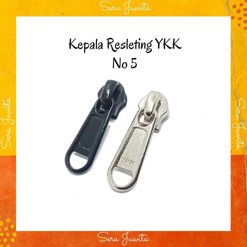 Jual Kepala Resleting Original YKK no. 5 Bahan Besi Warna Hitam dan Nikel Gigi Halus untuk Coil ...