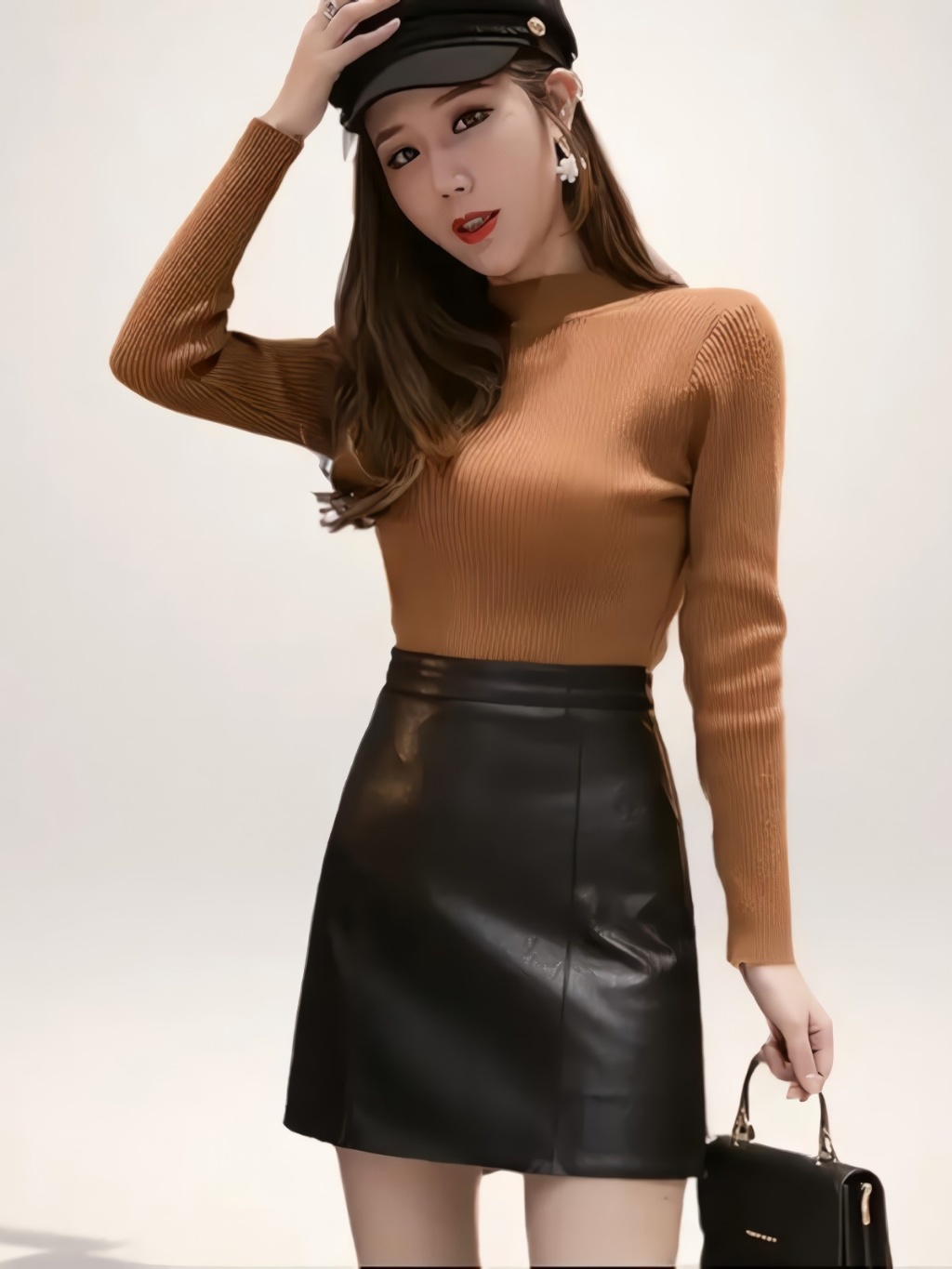 Jual Rok Kulit Pinggang Tinggi Kulit Rok Mini Seksi Wanita Pendek ...