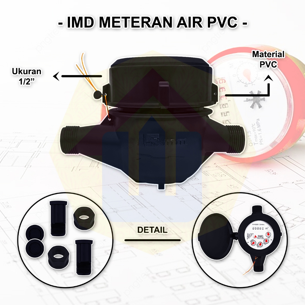Jual IMD METERAN AIR PVC 1/2 INCH - PVC WATER METER | Shopee Indonesia