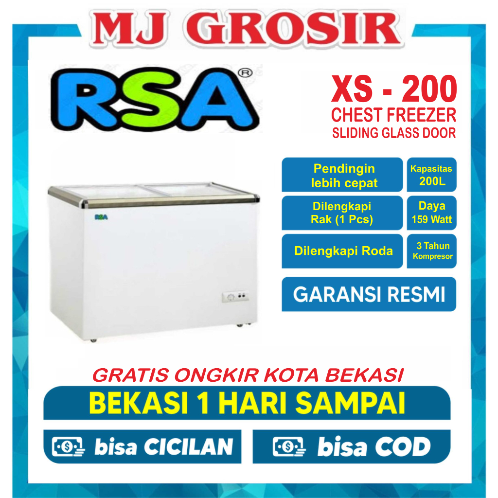 Jual RSA XS 200 / UFH 200 / AQF 157 / 210 SDF CHEST FREEZER BOX SLIDING ...