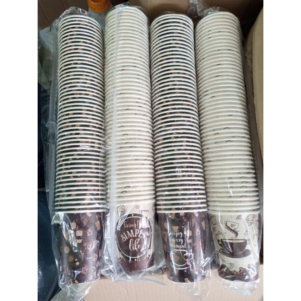 Jual Paper Cup 8 oz PUTIH Motif 50pcs/pack Gelas Kopi Kertas | Shopee Indonesia