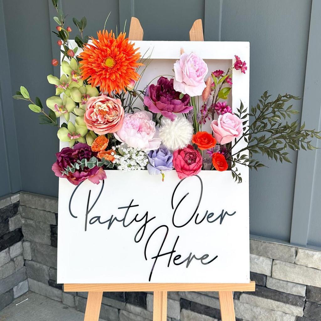 Jual Termurah Flower box sign akrilik wedding sign / welcome sign ...