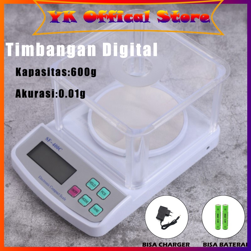 Jual Timbangan Digital SF400C 600g 0.01g Timbangan Dapur Bubuk Obat Emas | Shopee Indonesia