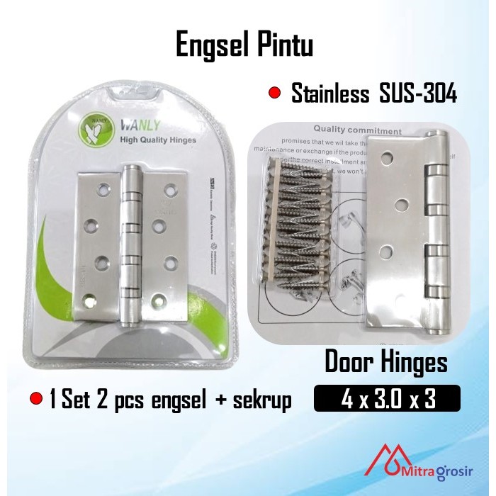 Jual Engsel Stainless Tebal / Engsel Pintu Tebal Stainless / Engsel ...