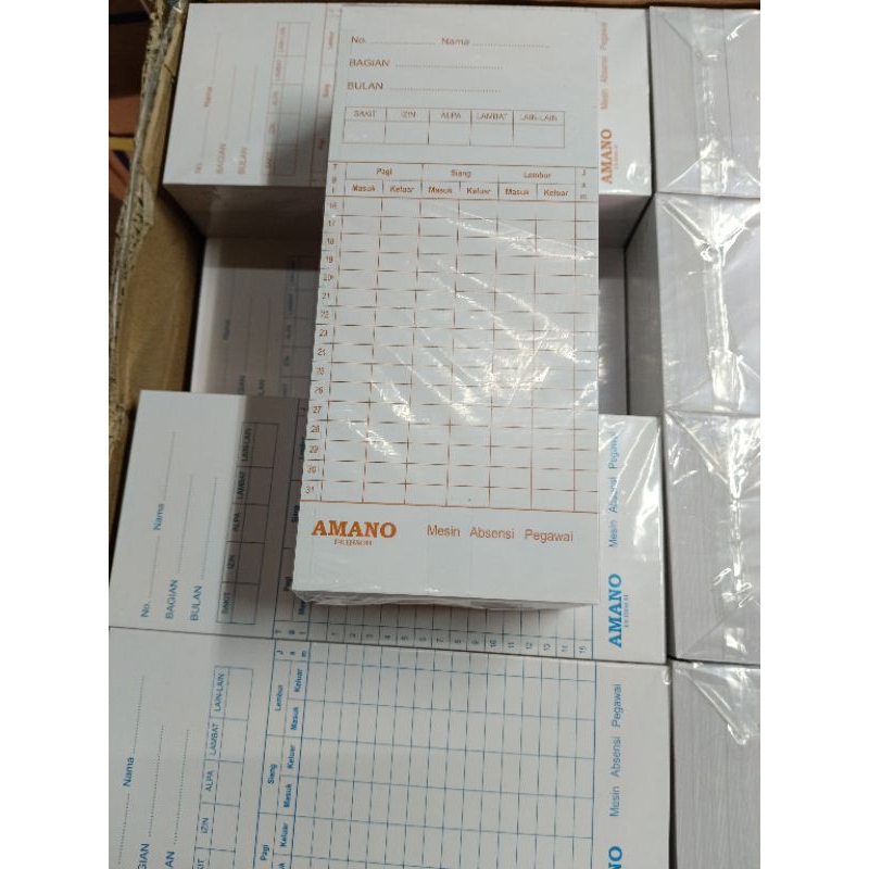Jual kartu absensi amano perpack isi 100 lembar | Shopee Indonesia