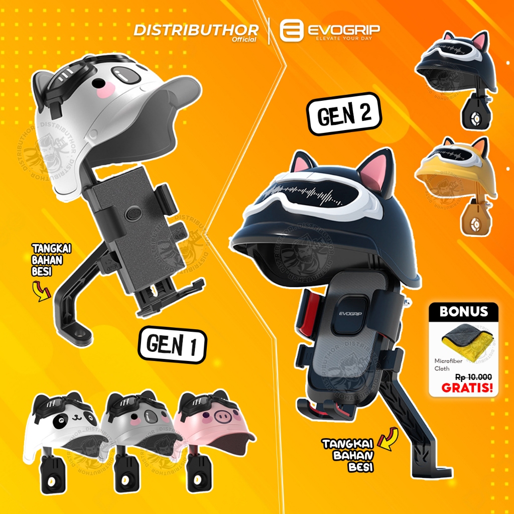 Jual Holder Hp Motor + Topi Helm Lucu EVOGRIP GEN 2 EG71 Phone Holder ...