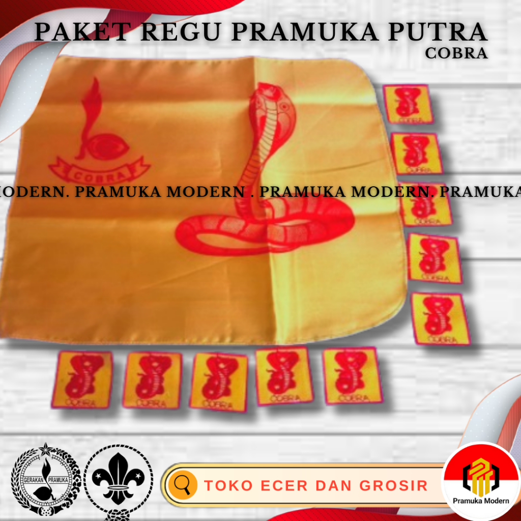 Jual Paket Regu Cobra (1 Bendera regu + 10 tanda regu ) Paket hemat ...