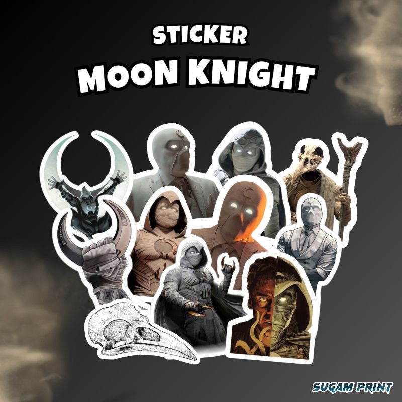 Jual Sticker "Moon Knight" || Sticker Scrapbook, Notebook, HP, Helm ...
