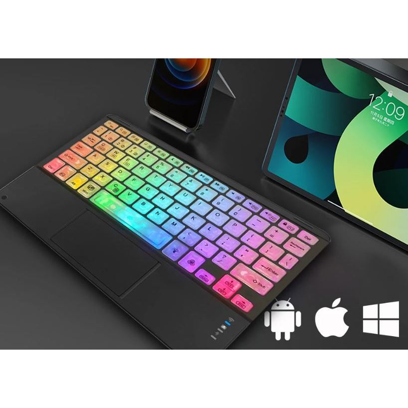 Jual Universal Keyboard Touchpad RGB Wireless Bluetooth Portable For ...