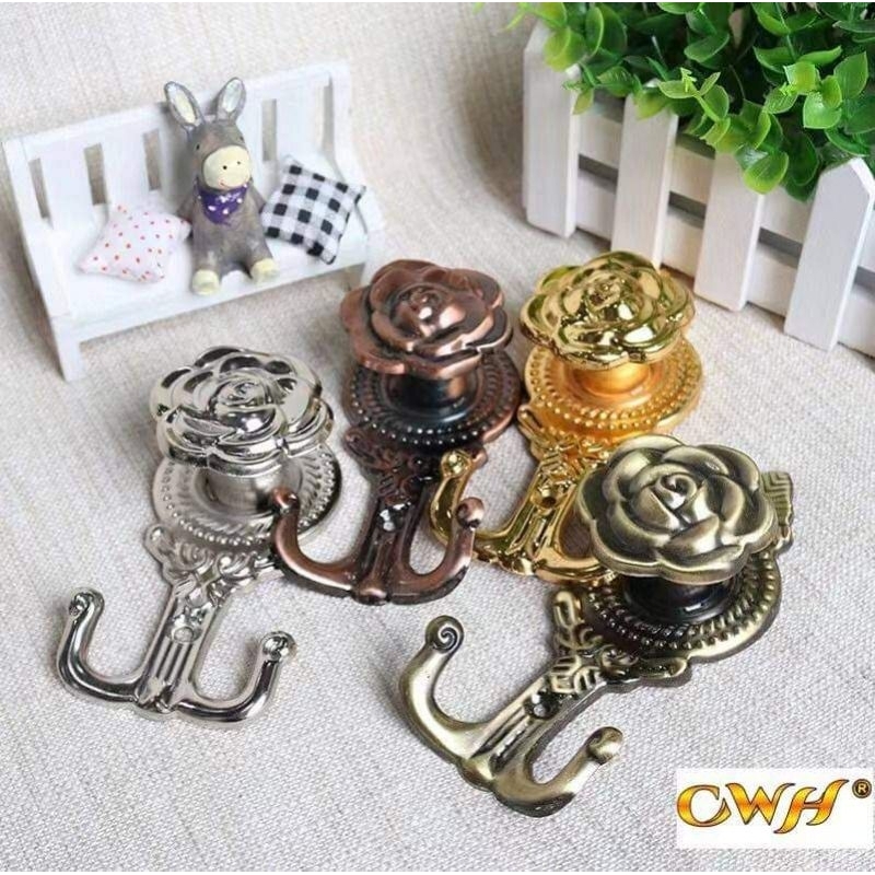 Jual hook gorden model bunga mawar / cantolan tali gorden / pengait ...