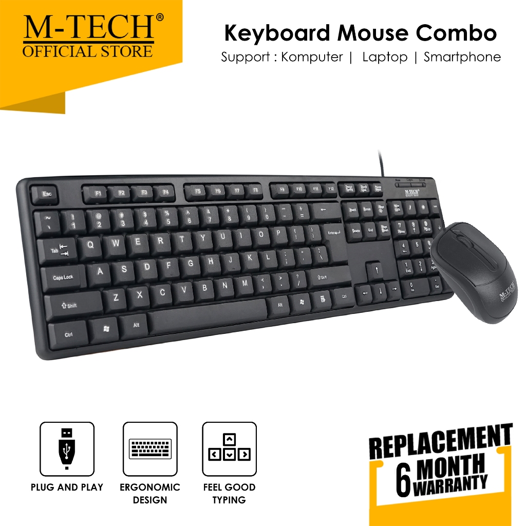 Jual M-tech Original Keyboard Mouse Combo dan Mousepad For PC Laptop ...