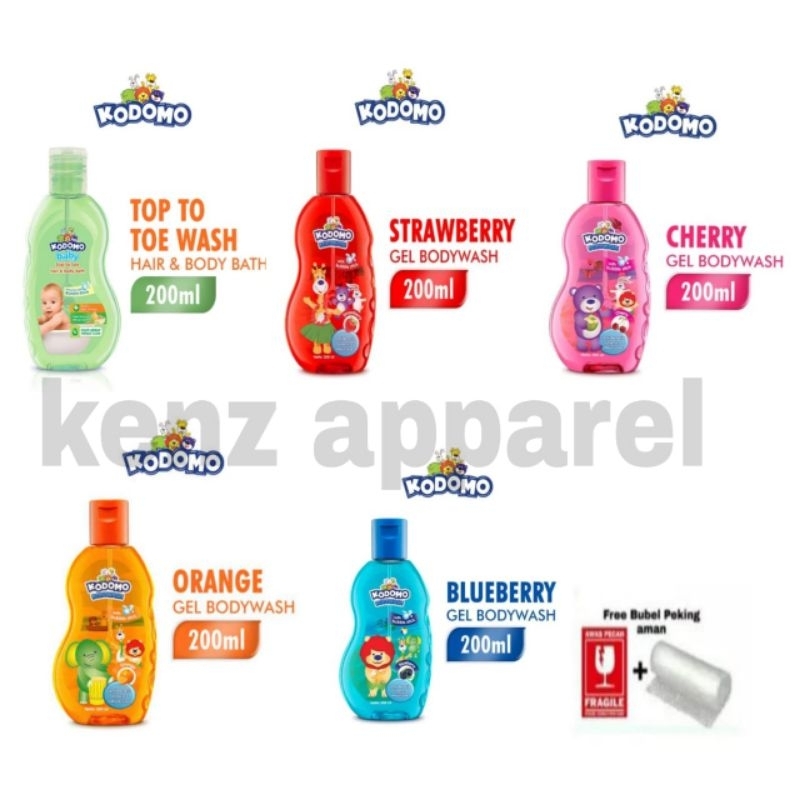 Jual Kodomo Bodywash sabun mandi anak Strawberry / Orange / Cherry / Blueberry / top toe wash ...