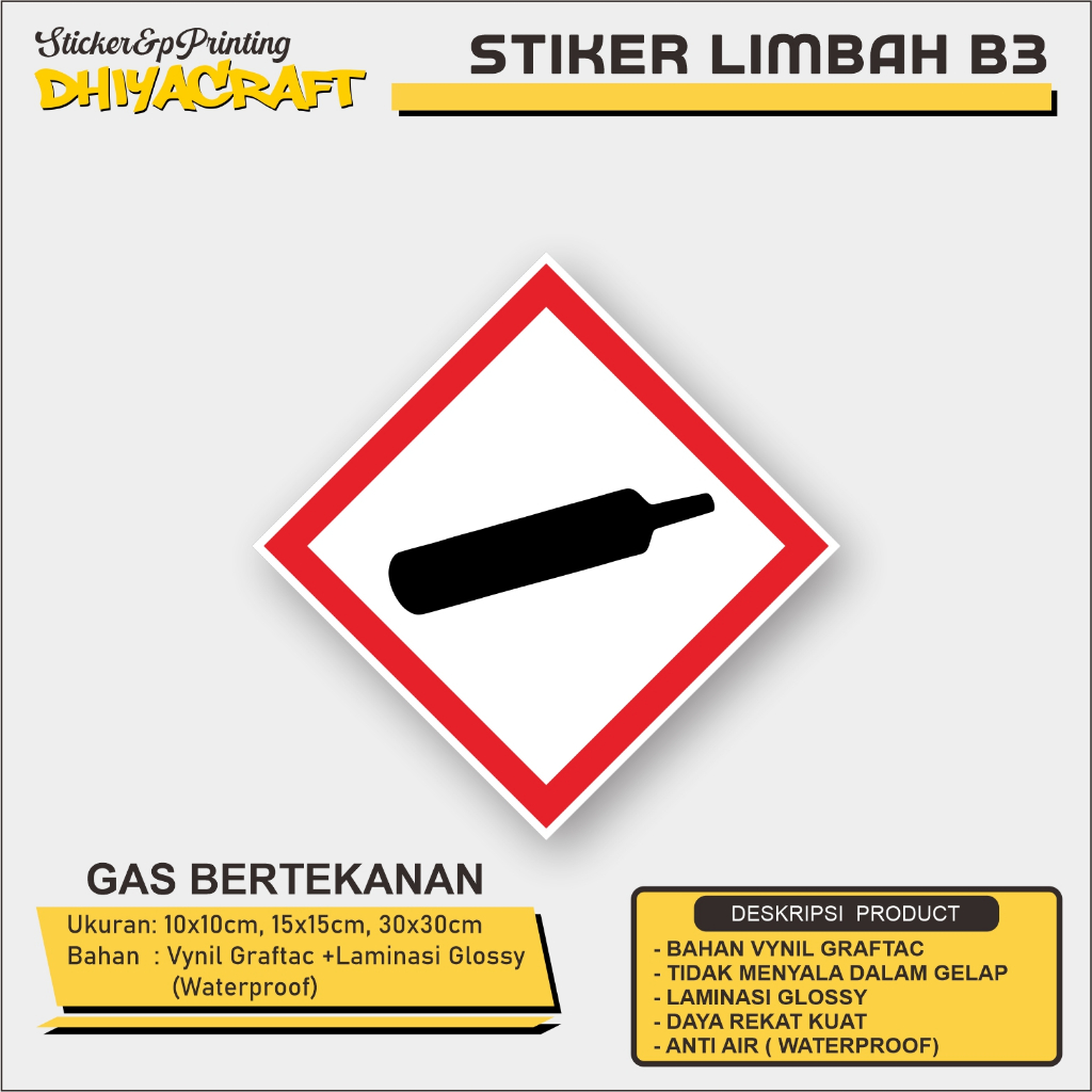 Jual Sticker Label Tanda Simbol Limbah B3 Ukuran 30x30 Stiker Bahan ...
