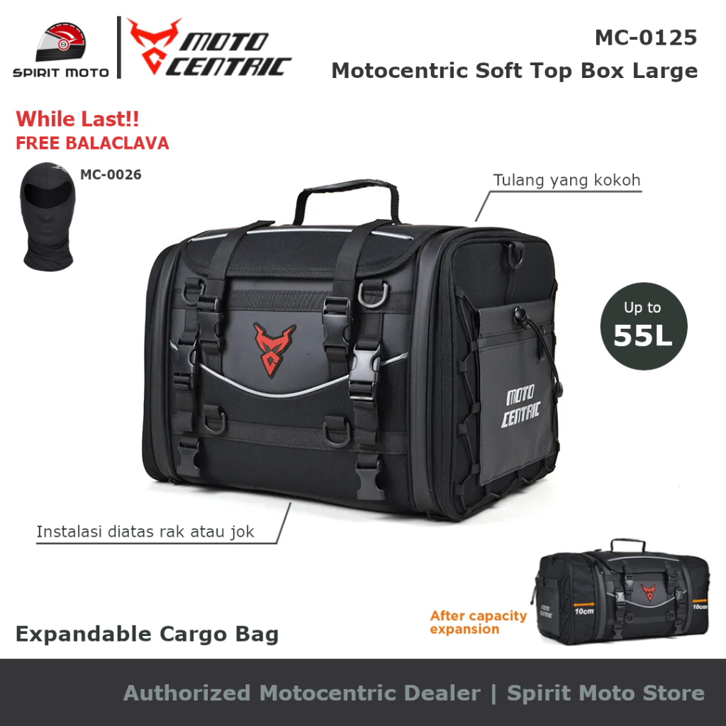 Jual Motocentric Soft Top Box Tail Bag | Tas Belakang Motor Touring ...
