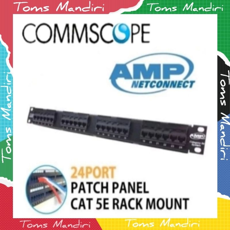 Jual Patch Panel 24 port 19" 1U Commscope With Modular Cat5E | Shopee ...