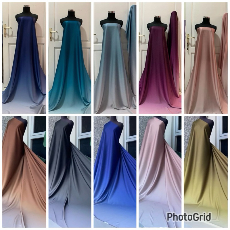 Jual Kain Bahan Armani Silk Premium / Bahan Ombre Gradasi / Bahan ...