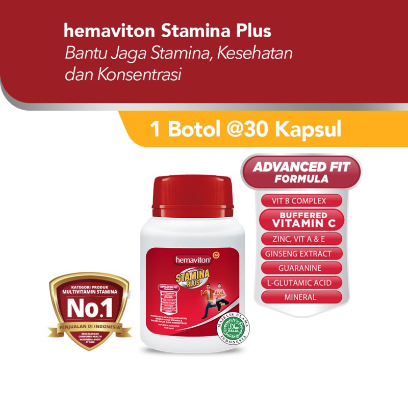 Jual Hemaviton Stamina Plus Multivitamin Botol isi 30 kapsul | Shopee ...