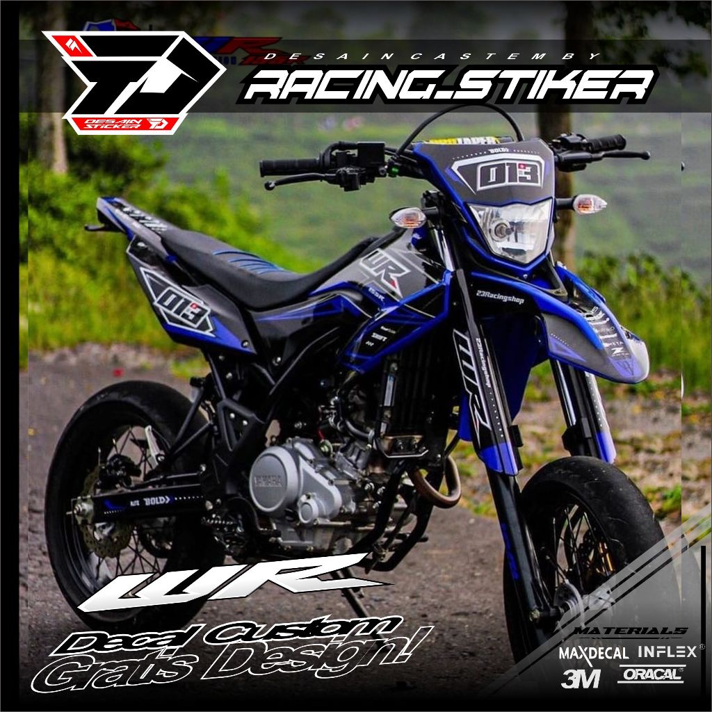 Jual at645 decals stiker supermoto yamaha WR155 keren desain elegant ...