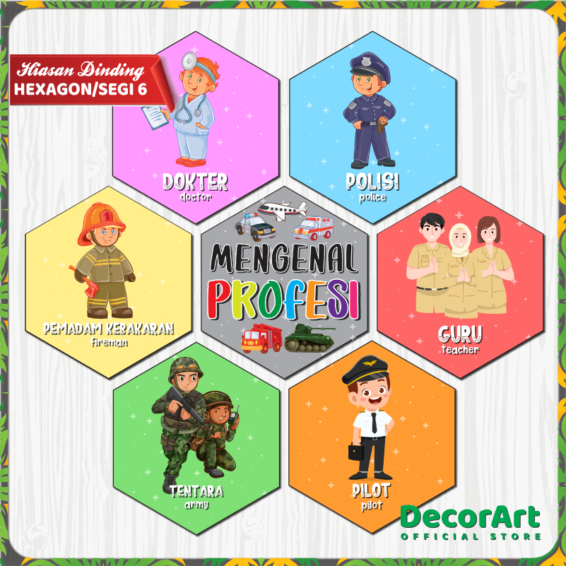 Jual DecorArt - Dekorasi Hiasan Dinding Segi 6 Hexagonal Tema Mengenal ...