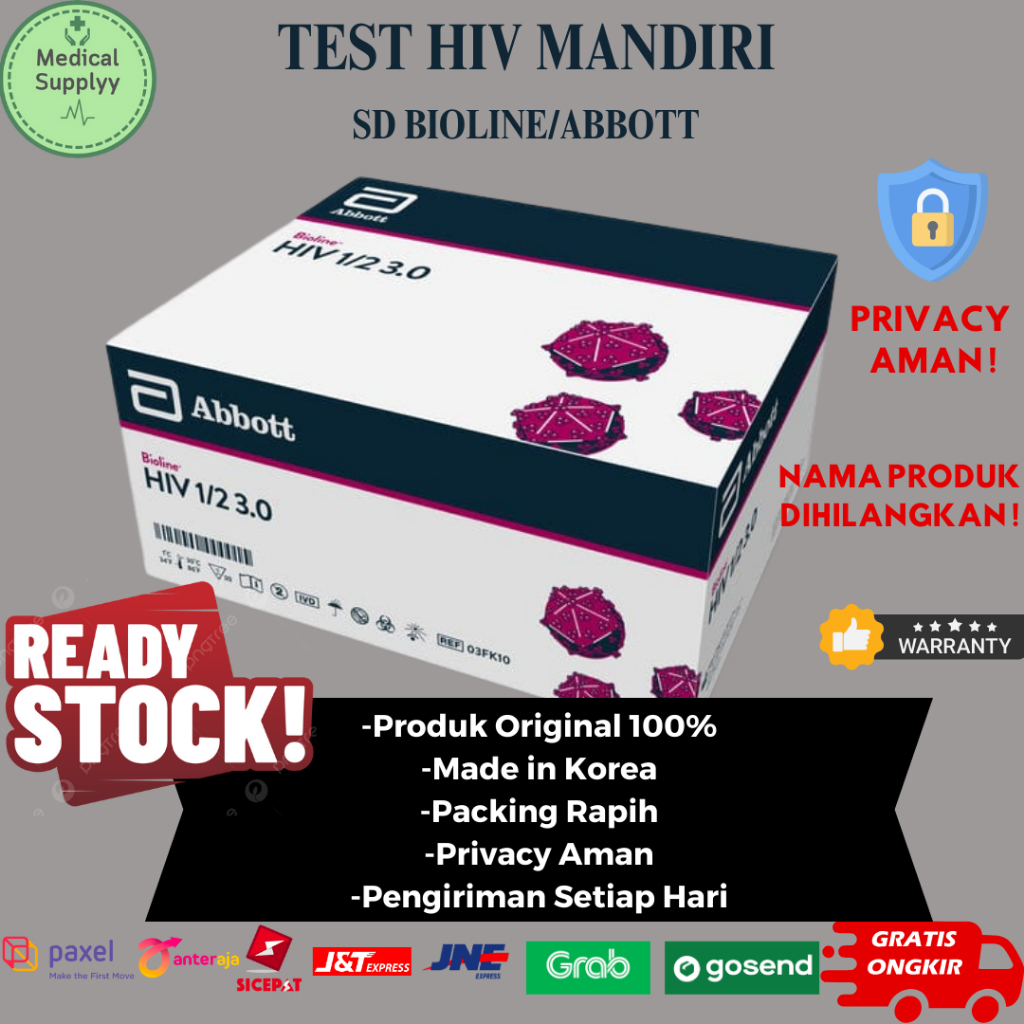 Jual 1 Set Alat Test Mandiri HIV Onestep Abbott Bioline SD 1/2 3.0 Tes ...