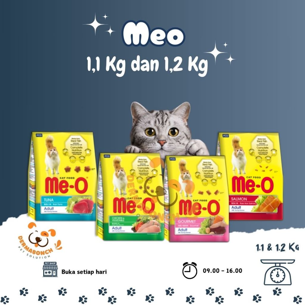 Jual Meo Me-O Adult Tuna/Salmon/CHICKEN/SEAFOOD/BEEF/GOURMET 1.1 kg 1 ...
