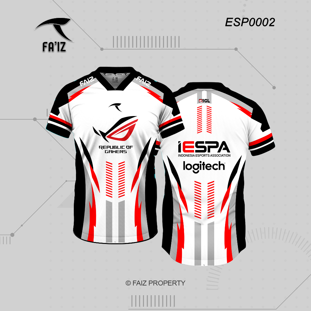 Jual JERSEY GAMING / ESPORT BAJU GAME MERAH PUTIH ESP0002 CUSTOM NAMA ...
