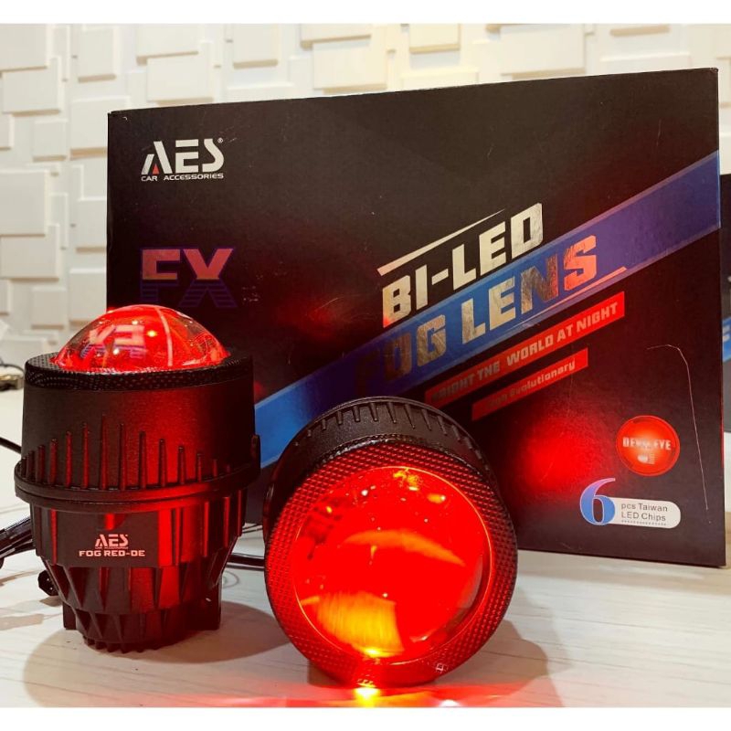 Jual lampu foghlamp biled AES FX 3inci devil eye merah, blue lens ...