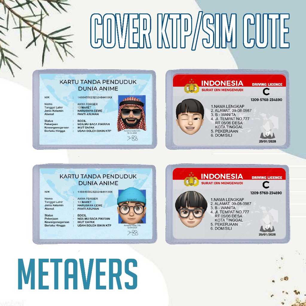 Jual Cover Pelindung Kartu Identitas KTP SIM Kartun Metavers | Shopee Indonesia