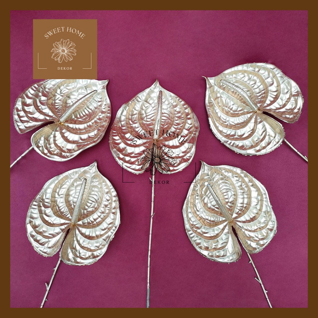 Jual Artificial Gold Anthurium Bunga Kuping Gajah Emas Premium Bunga ...