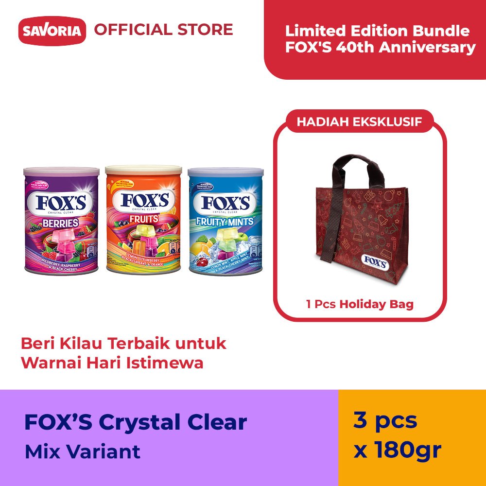 Jual FOX'S Mix Variant Tin 3 Pcs x 180g + Holiday Bag | Shopee Indonesia