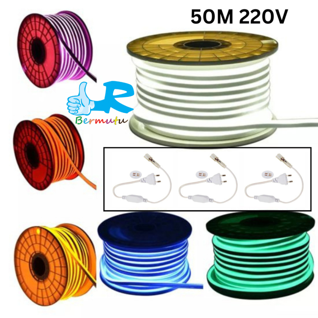 Jual 50M Neonflex 220V 1 Roll Led Selang Susu Neon Flexible Strip 50 ...