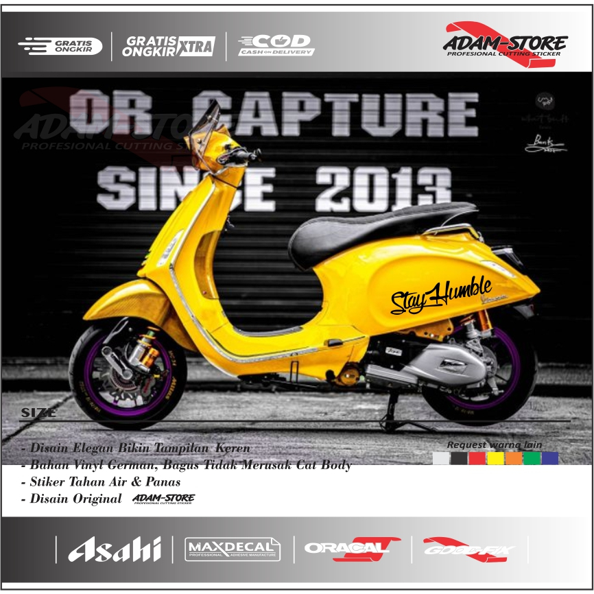 Jual STICKER MOTOR VESPA MATIC VESPA LX STICKER STAYHUMBLE STICKER JDM ...