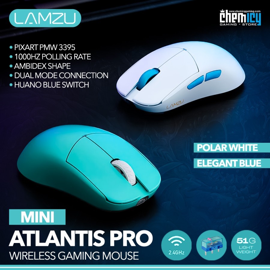 Jual Lamzu Atlantis Mini Pro Superlight Wireless Gaming Mouse | Shopee ...