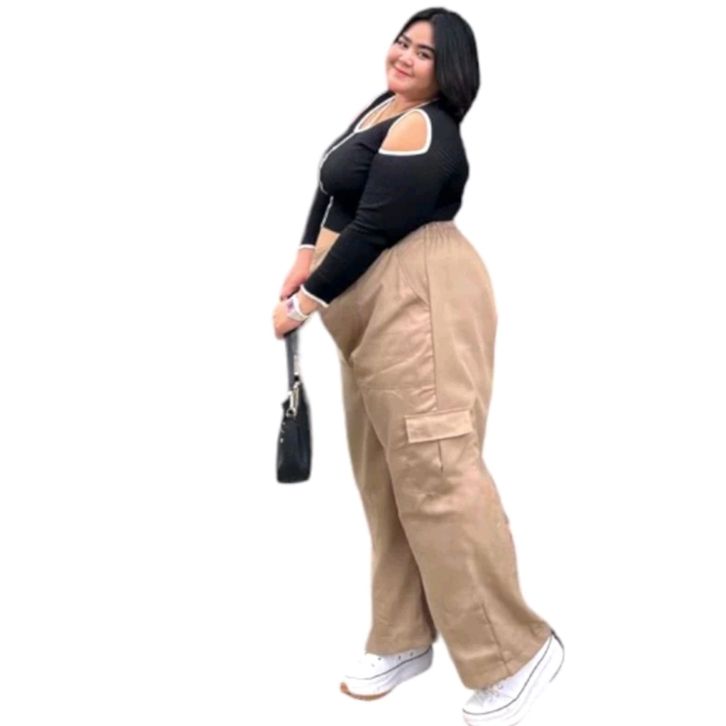 Jual Kiya Cargo Pants Wanita Highwaist Premium Loose Korean Style Jumbo - Celana Kargo Wanita ...