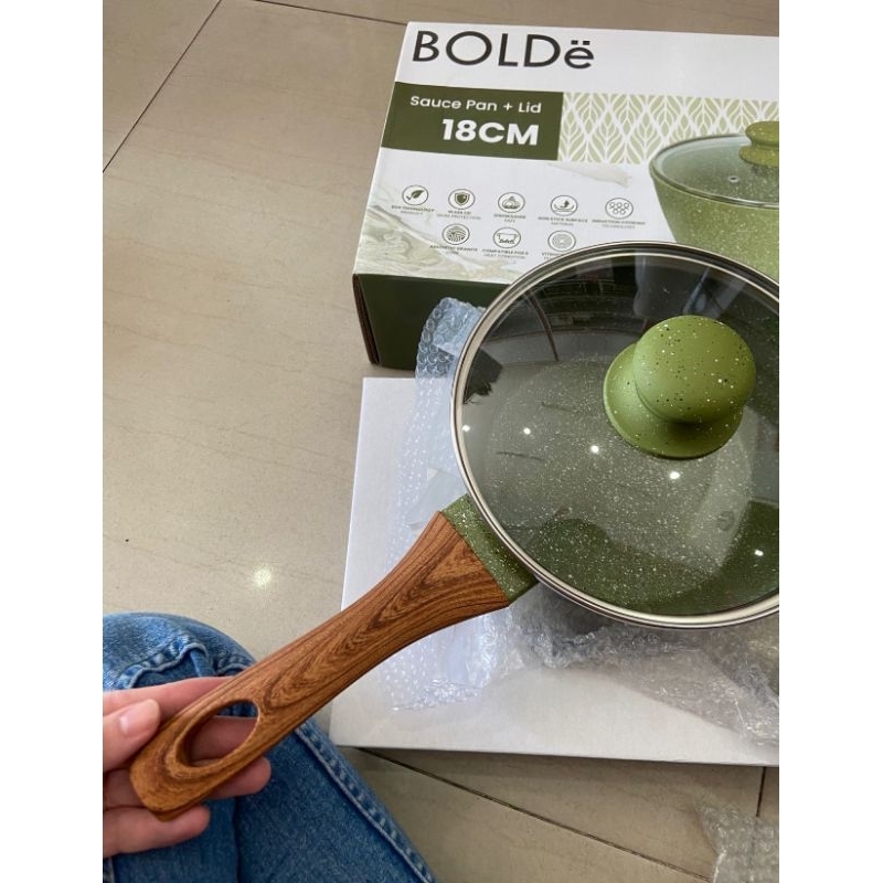 Jual BOLDe Organic Green Cookware 18 cm saucepan + tutup kaca panci ...
