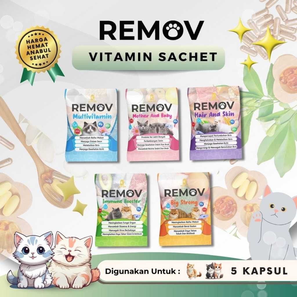 Jual REMOV Vitamin Kucing 5 Kapsul sachet | Shopee Indonesia