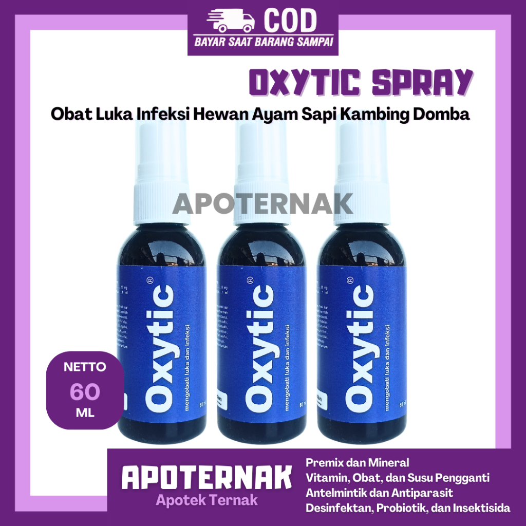 Jual OXYTIC Spray Medion 60 ml - Obat Luka Infeksi Hewan Ayam Sapi ...