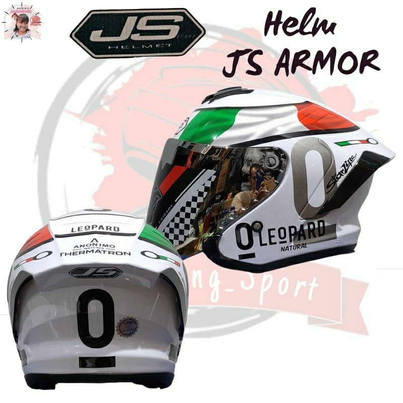 Jual HELM JS ARMOR YAKUZA HALF FACE MOTIF REDBULL LEOPART SNI PREMIUM ...