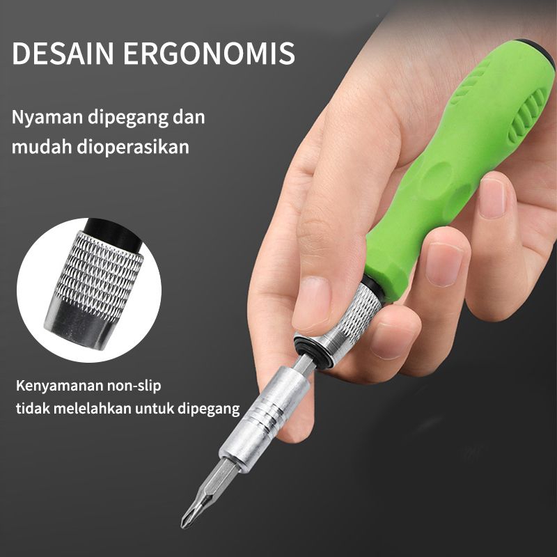 Jual ISKU Obeng set Hp/Laptop 32 in 1 magnetic bahan CRV ( Chrome Vanadium ) | Shopee Indonesia