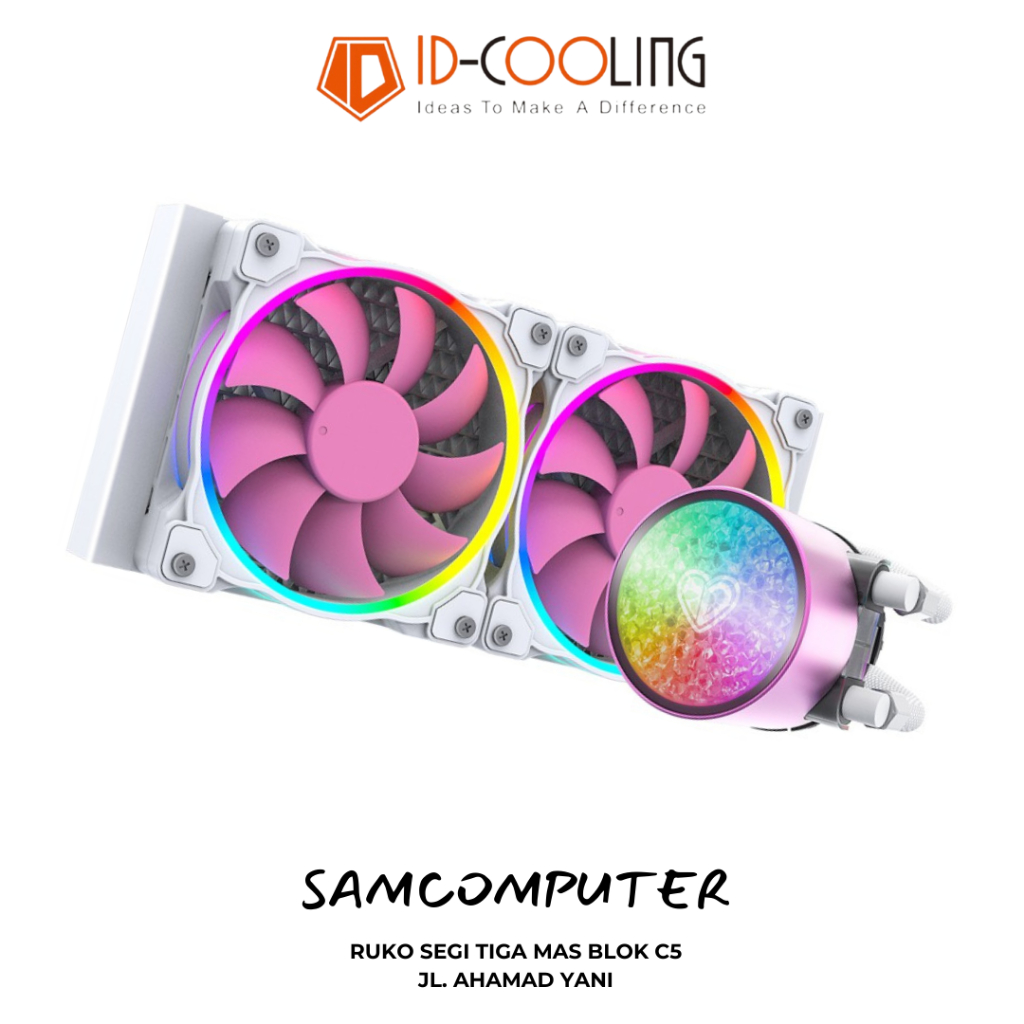 Jual ID-COOLING AIO PINKFLOW 240 DIAMOND ARGB CPU WATER COOLER AMD ...