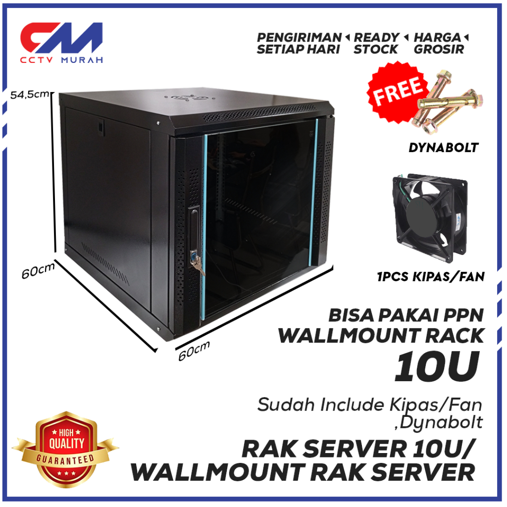 Jual Wallmount Rack Server 10U/Rak Server Ukuran 10U Single Glass Door | Shopee Indonesia
